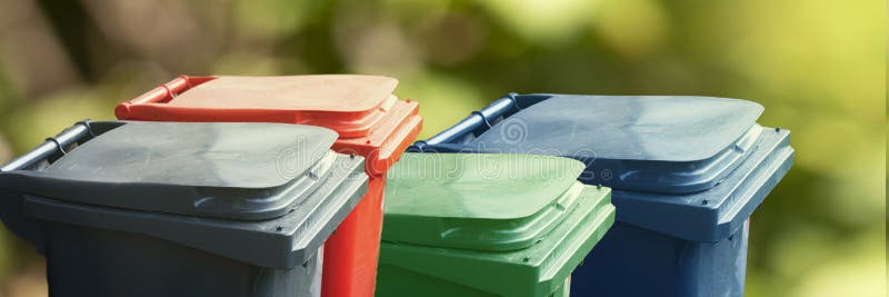 Multicolored Trash Cans Designed for Different Types of Waste on the ...