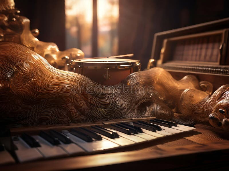 Many Music Instruments Represented in an Artistic Way Stock ...