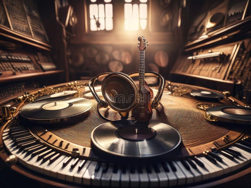 Many Music Instruments Represented in an Artistic Way Stock ...