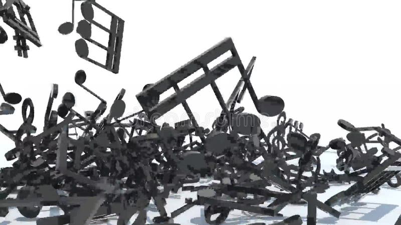 Musical Notes Streaming Up in Melody Animation Overlay on Alpha Channel ...