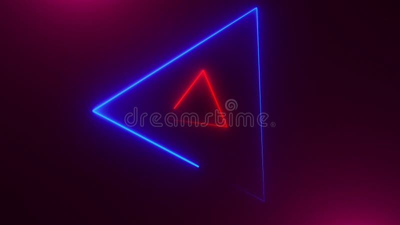 Many Neon Triangles in Space, Abstract Computer Generated Backdrop, 3D ...