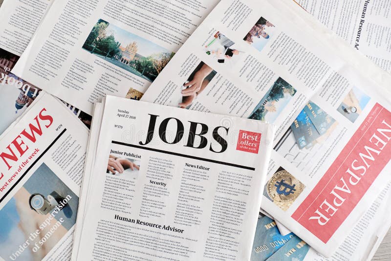 Many newspapers, top view stock image. Image of headline - 150104661