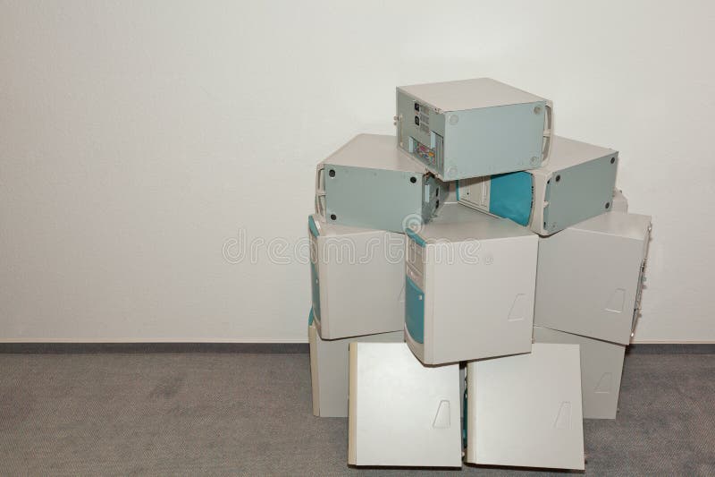 Many old computers stock photo. Image of collecting, iron - 23465712