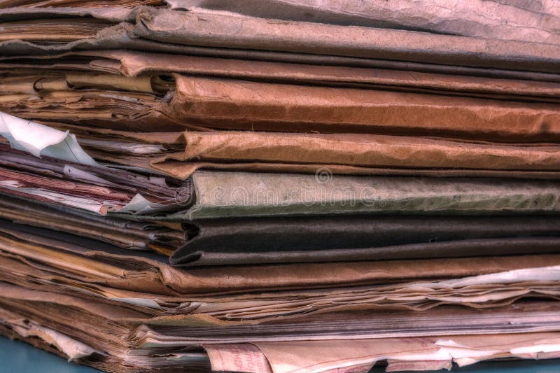 Many Old Document Folders in the Library. Stock Image - Image of ...