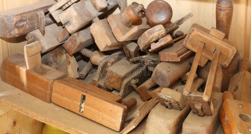 Old Tools for Woodworking in the Carpentry Shop Stock Photo - Image of ...