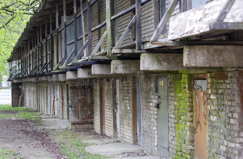 Many Old Two-story Barns in the City Stock Image - Image of sunlight ...