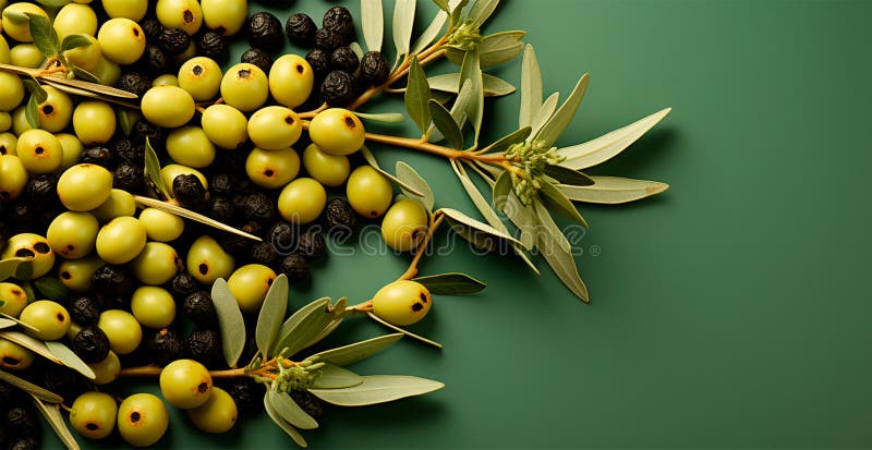 Many Olives, Top View - AI Generated Image Stock Illustration ...