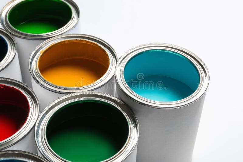 Many Open Tin Cans Isolated on White, Top View Stock Image - Image of ...