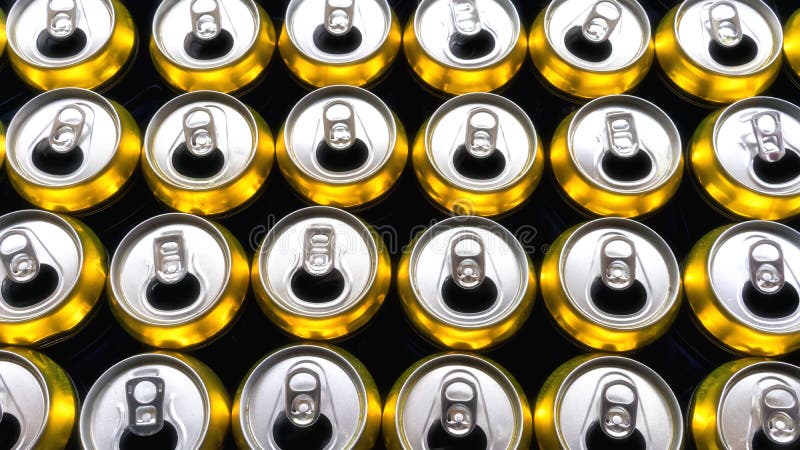 Many Opened Canned Drinks. Background of Cans Stock Photo - Image of ...