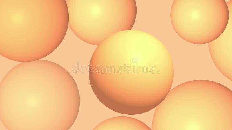 Many Orange Balls Floating in Motion. Animation Abstract Background ...