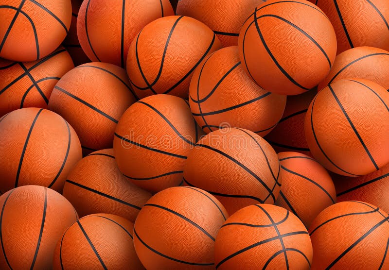 Many Orange Basketball Balls As Background Stock Photo - Image of ...