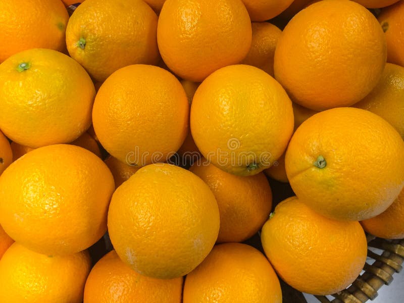 Many Orange on the Counter in Basket the Market Background Pattern ...