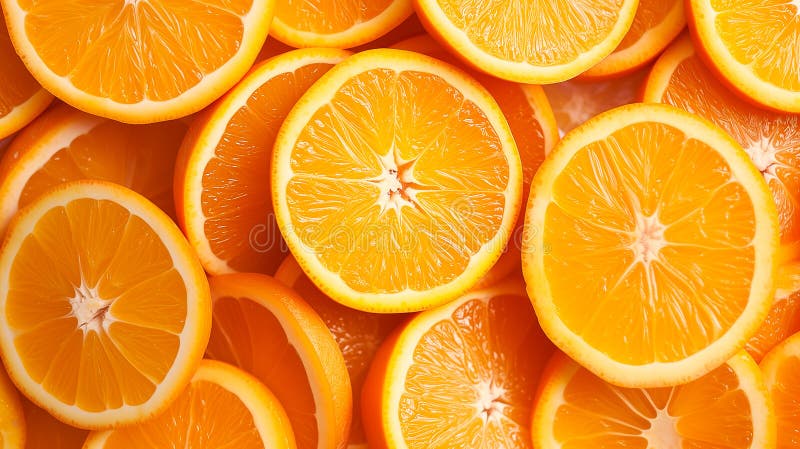 Many Orange Slices that are Stacked Together Stock Illustration ...