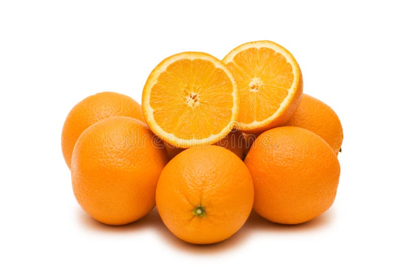 Two oranges isolated stock photo. Image of bright, diet - 19063662