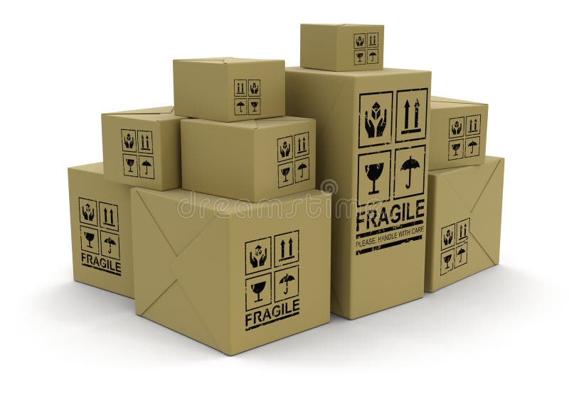 Many Packages (clipping Path Included) Stock Illustration ...