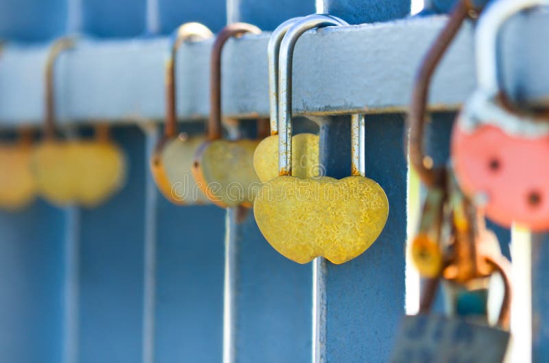 Many padlocks. Closeup stock photo. Image of couple, padlock - 94117236