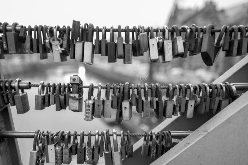 Padlocks Hanging on a Bridge in Hamburg Editorial Photography - Image ...