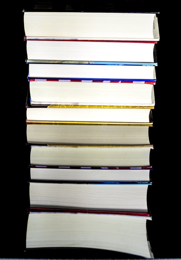 Many Pages of Books Exposed Where Stacked Stock Image - Image of flat ...