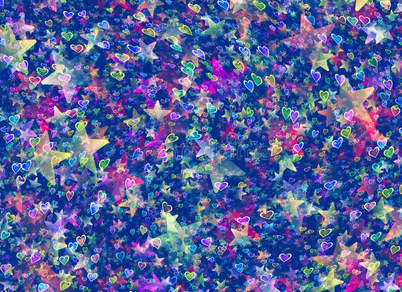 Many Painted Hearts and Stars Backgrounds Stock Illustration ...