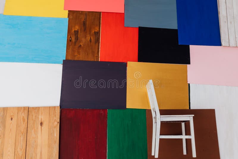Many Panels of Different Colors As Background Stock Photo - Image of ...