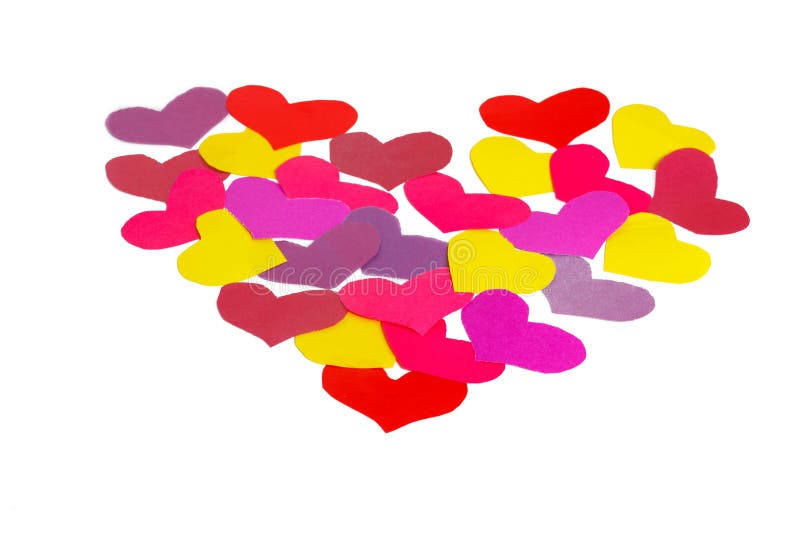 Many Paper Colored Heart Shapes Stock Photo - Image of feelings, card ...