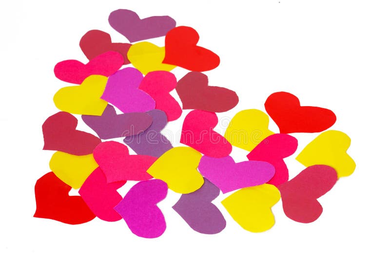 Many Paper Colored Heart Shapes Stock Photo - Image of objects, card ...