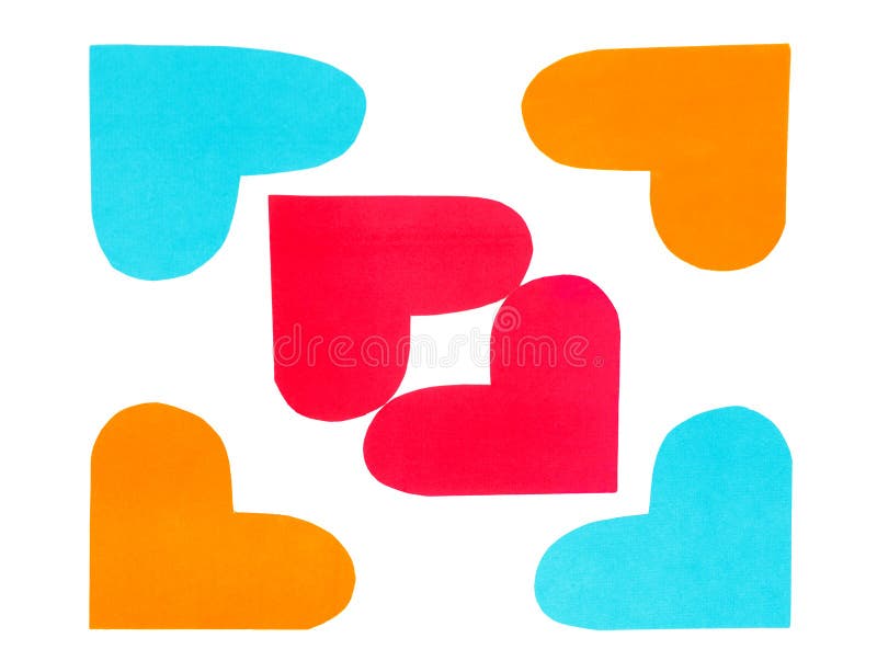 Many Paper Colored Heart Shapes Stock Photo - Image of objects, card ...