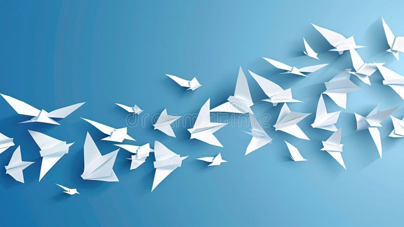 Paper Document Flying Paperwork Business Wind Office Stock Illustration ...