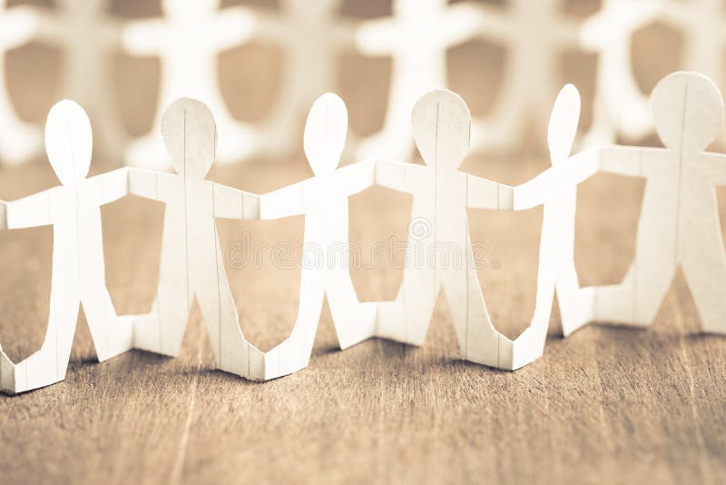 Paper Human Chain stock photo. Image of harmonize, paper - 142085126