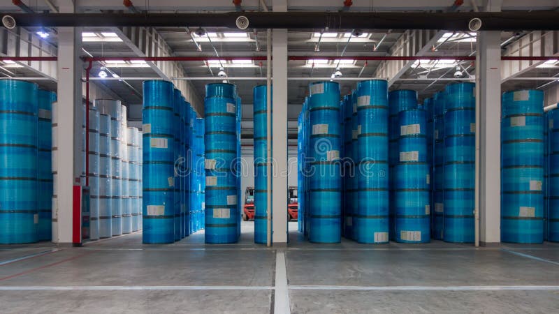 Industrial Rolls Placed in a Warehouse Stock Photo - Image of ...