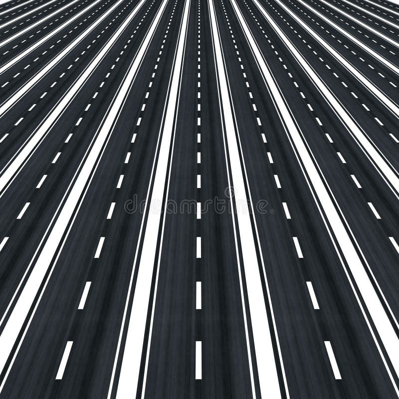 Many Parallel Roads Towards Infinity Stock Illustration - Illustration ...