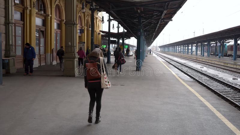 Many Passengers Rushing To Catch a Train Stock Video - Video of people ...