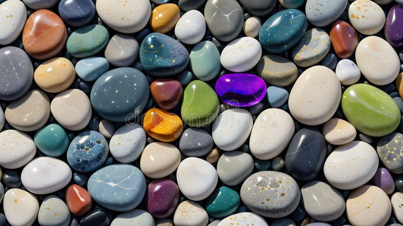 Many Pebbles Laying on Top of Each Other on the Beach Stock ...