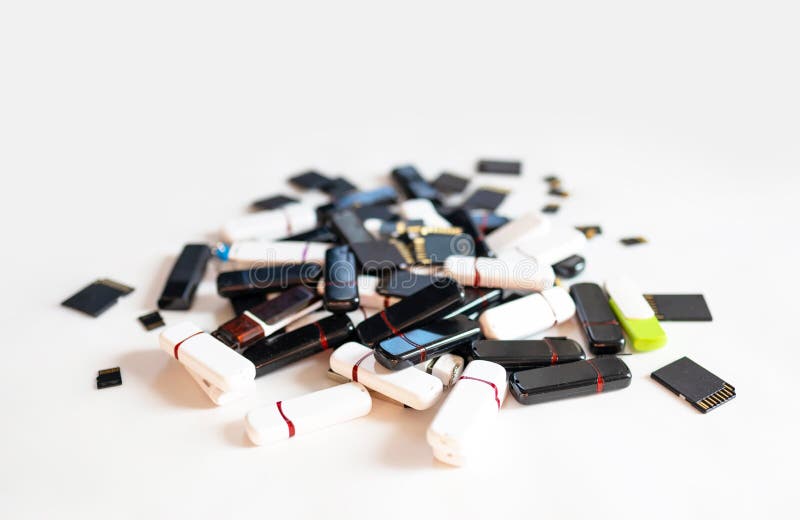 Background Picture Combined from USB Flash Memory on White Background ...