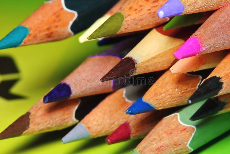 Many Pencil Color for Drawing in Macro for Background Stock Image ...