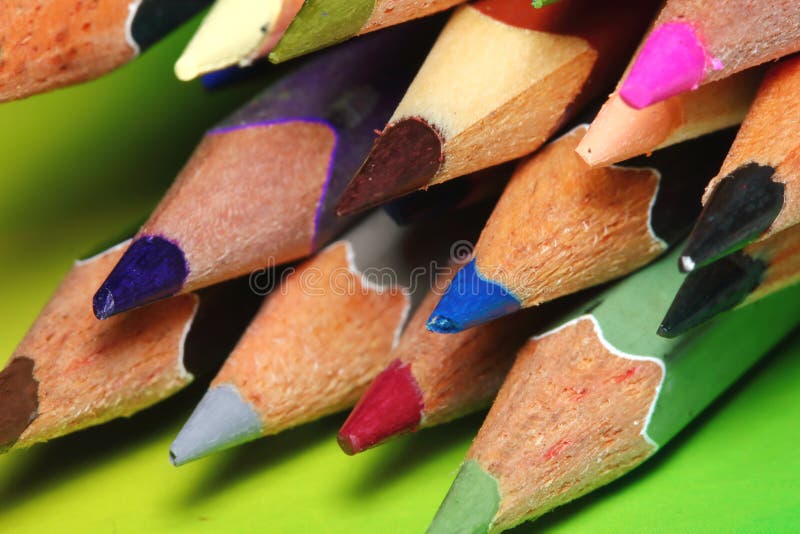 Many Pencil Color for Drawing in Macro for Background Stock Image ...
