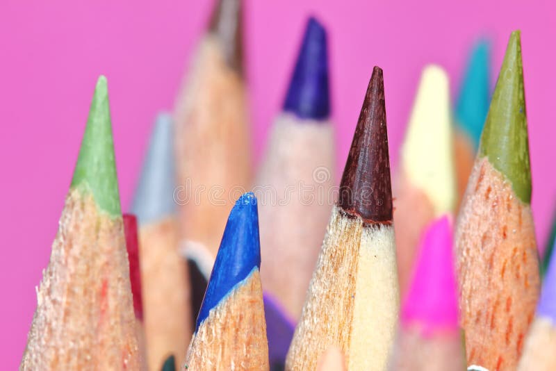 Many Pencil Color for Drawing in Macro for Background Stock Photo ...