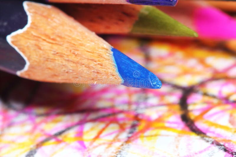 Many Pencil Color for Drawing in Macro for Background Stock Photo ...