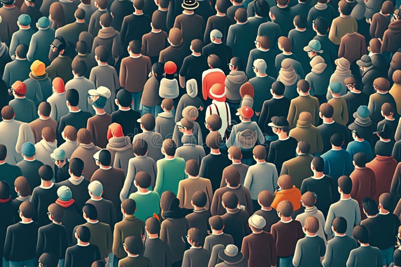 Many People Crowd..AI Generated Stock Illustration - Illustration of ...