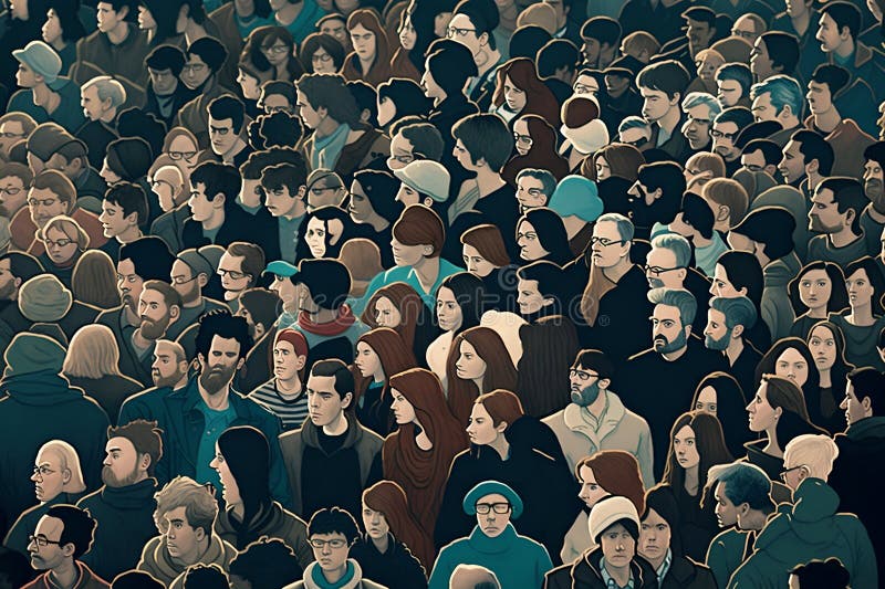 Many People Crowd..AI Generated Stock Illustration - Illustration of ...