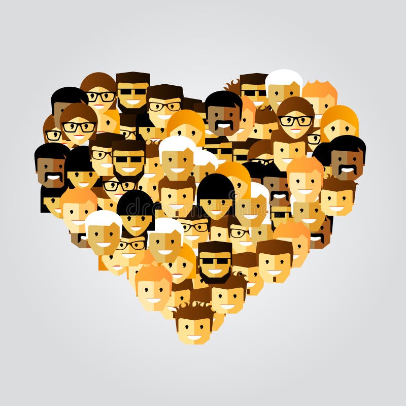 Many people sign emoji. stock vector. Illustration of crowd - 128319004