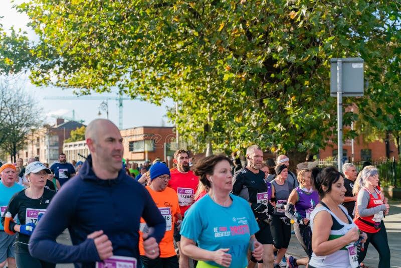 Many People Running in the 2018 KBC Dublin Marathon Editorial Stock ...