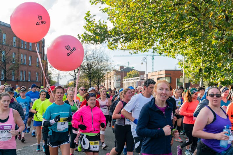 Many People Running in the 2018 KBC Dublin Marathon Editorial Photo ...