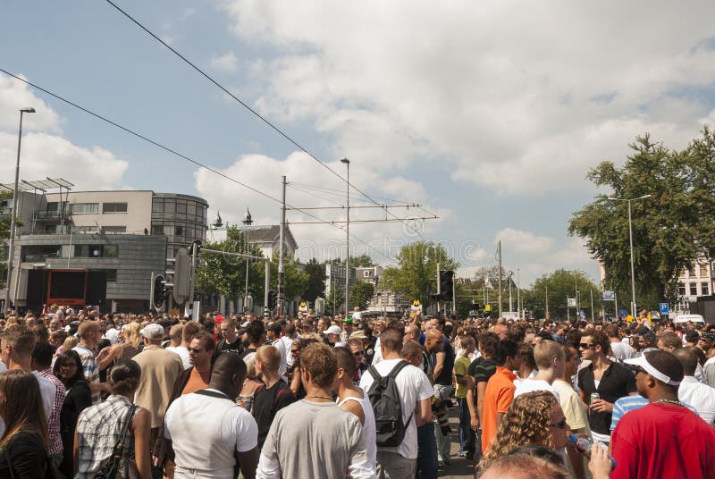 Many People on the Street during Event Editorial Photography - Image of ...