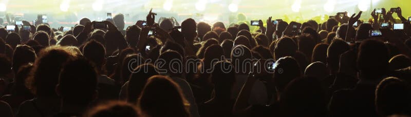 Many People while Using Smart Phone at Live Concert Stock Photo - Image ...