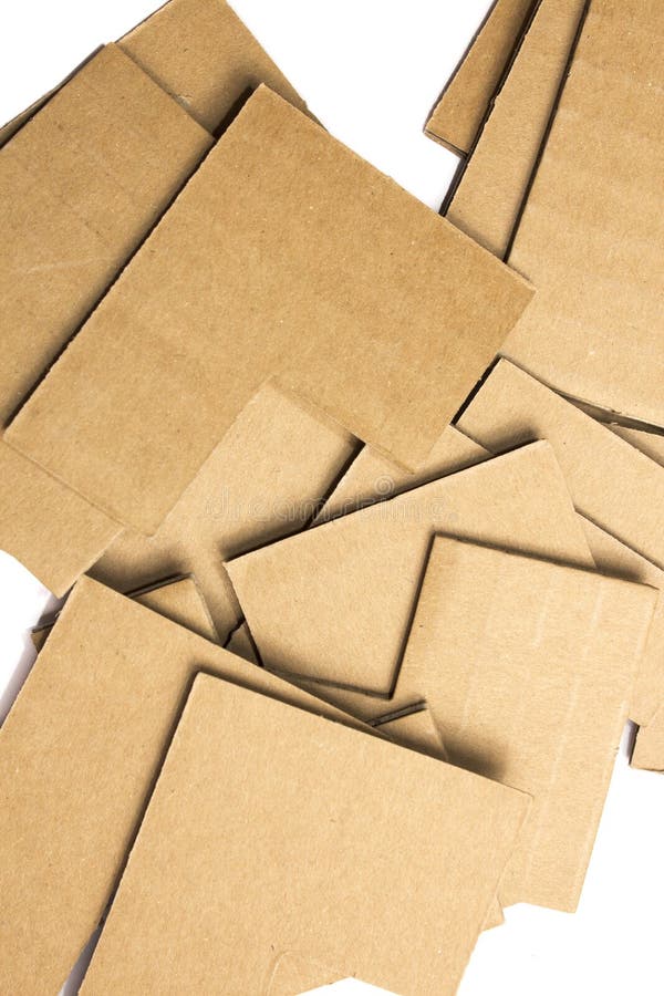 Many Pieces of Cardboard on White Background Stock Image - Image of ...