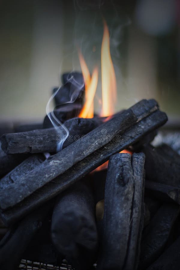 Many Pieces Natural Black Charcoal Fire Red Stock Photos - Free ...