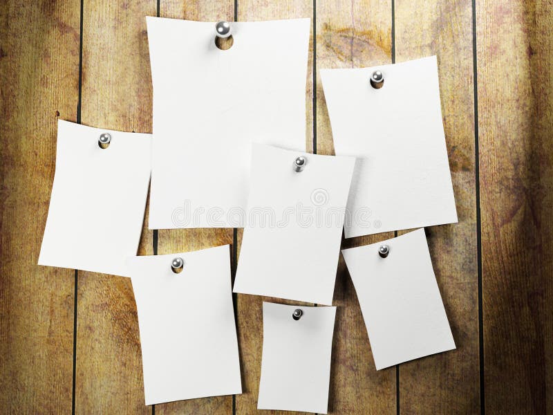 Many Pieces of Paper on the Wall Stock Illustration - Illustration of ...