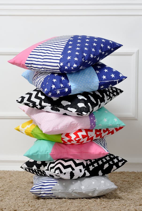 Stacked pillows stock photo. Image of interior, descriptive - 14451644