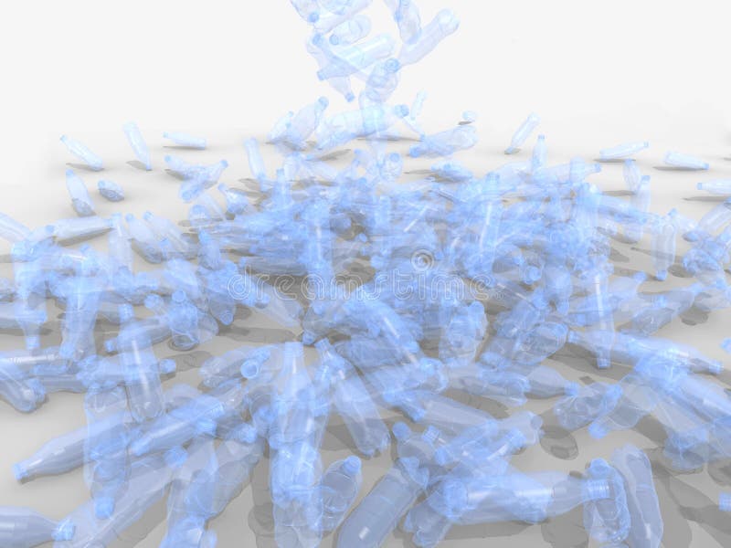 Many Plastic Bottles Fall on Background. Stock Illustration ...